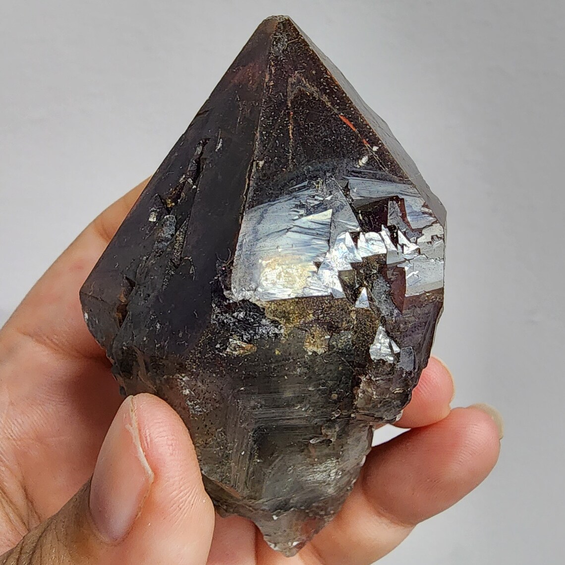 Rare Trigonic Record Keeper Amethyst Point From Brazil - Rough Dark ...