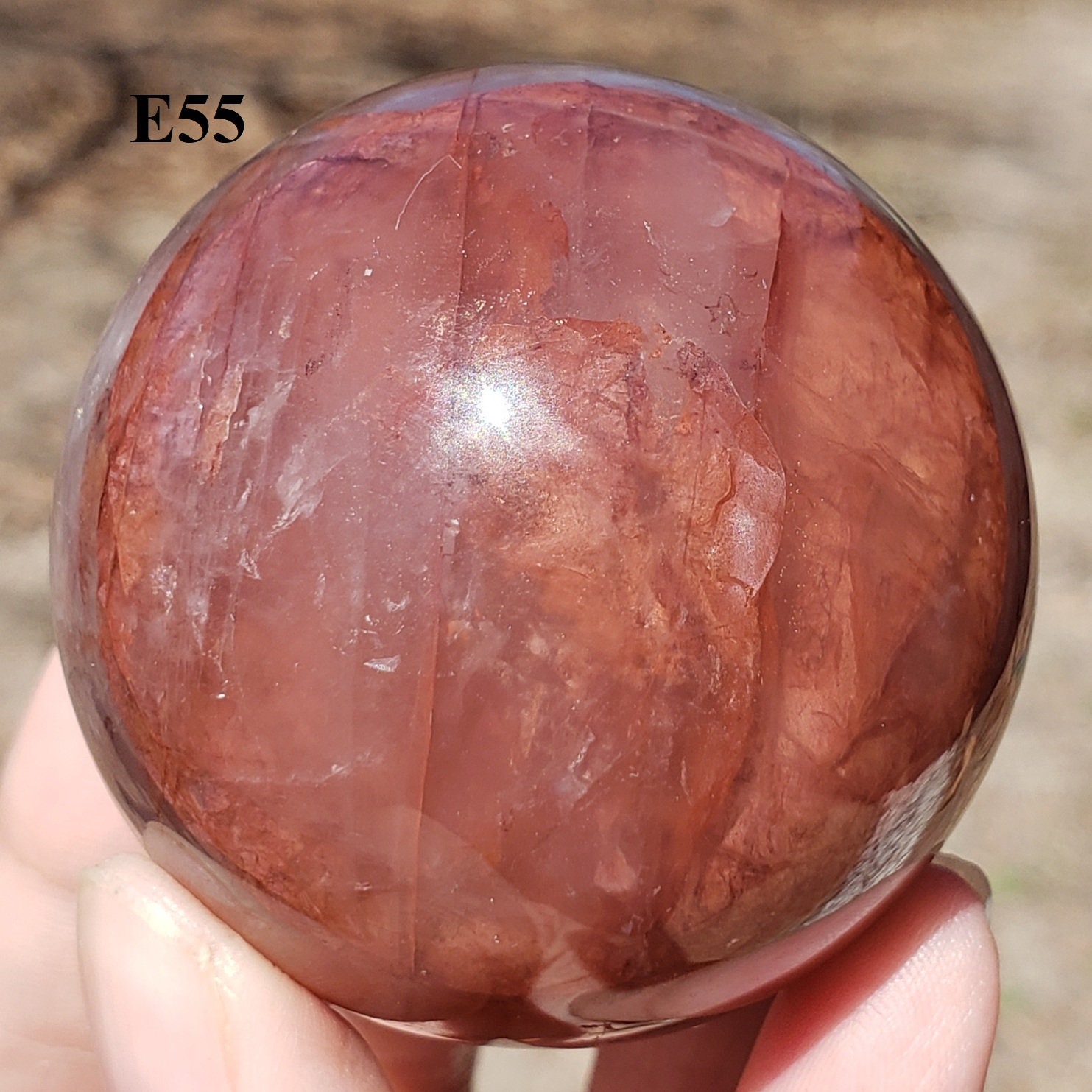 Fire Quartz Sphere 1.9 in/2 in Red Hematoid Quartz | Etsy