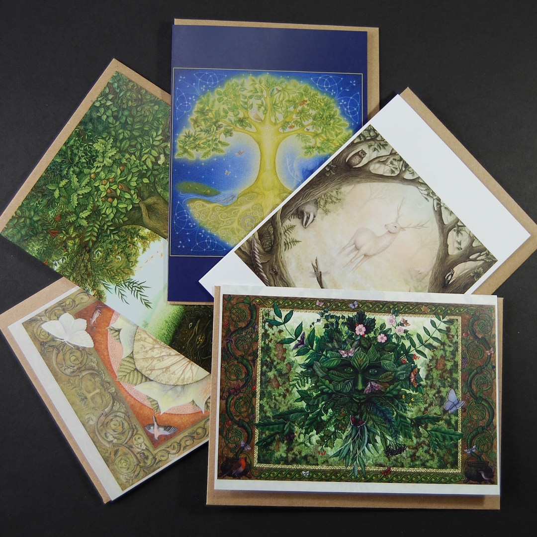 Set of Five Greetings Cards: “spirit of the Forest”. - Etsy