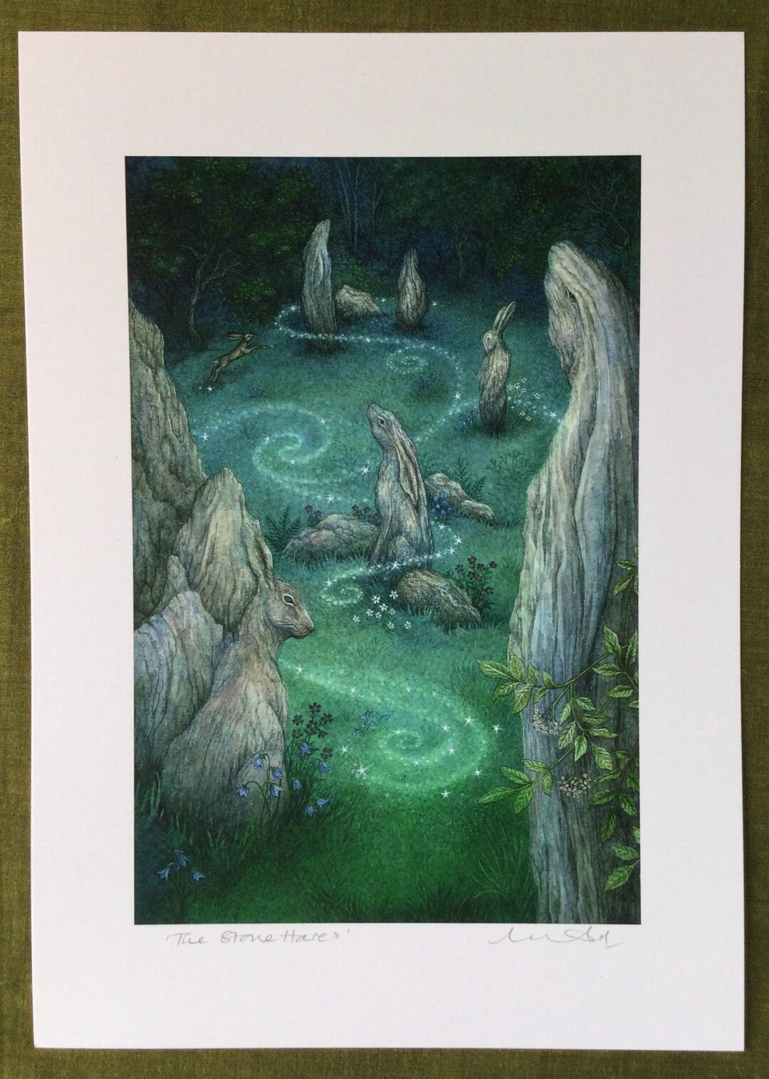 The Stone Hares - Print From the "forest of Enchantment Oracle" - Etsy