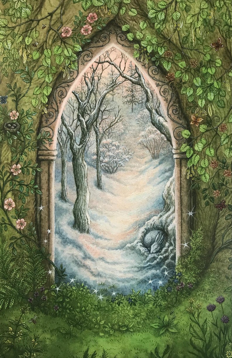 The Door Into Winter - Print From the "forest of Enchantment Oracle ...
