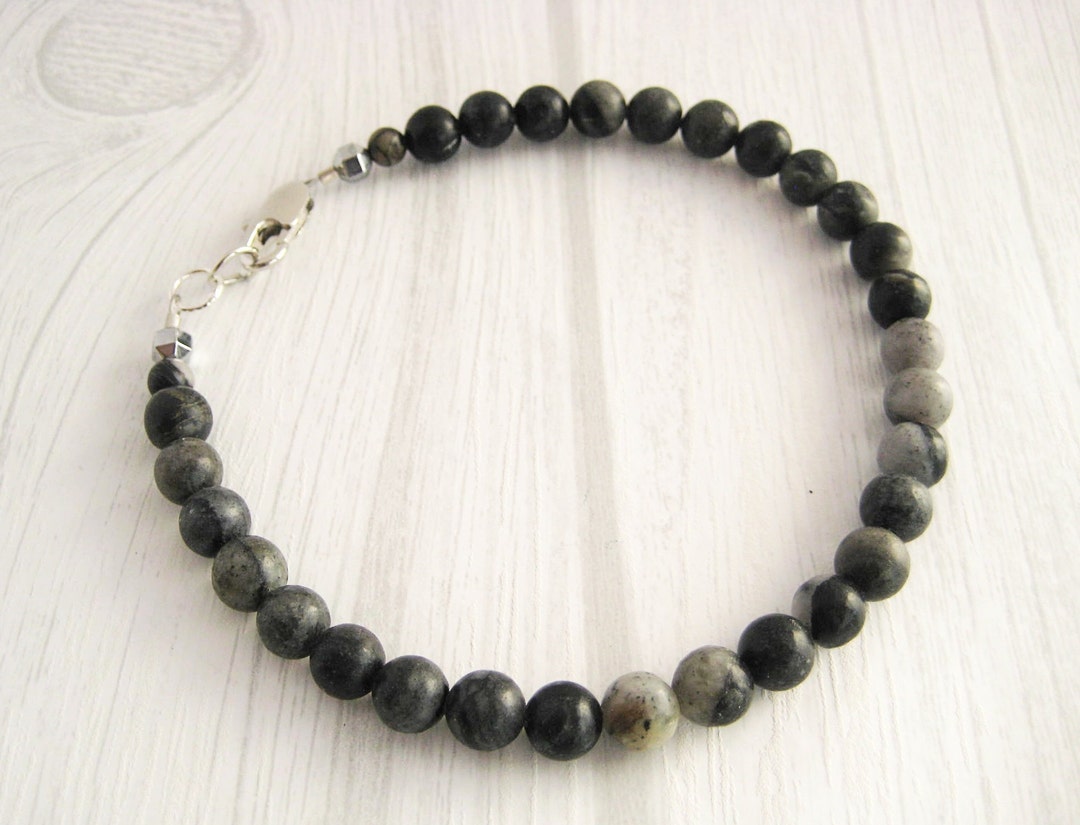 Black Network Agate | Neutral Stone for Everyday Wear | Mens Stackable ...