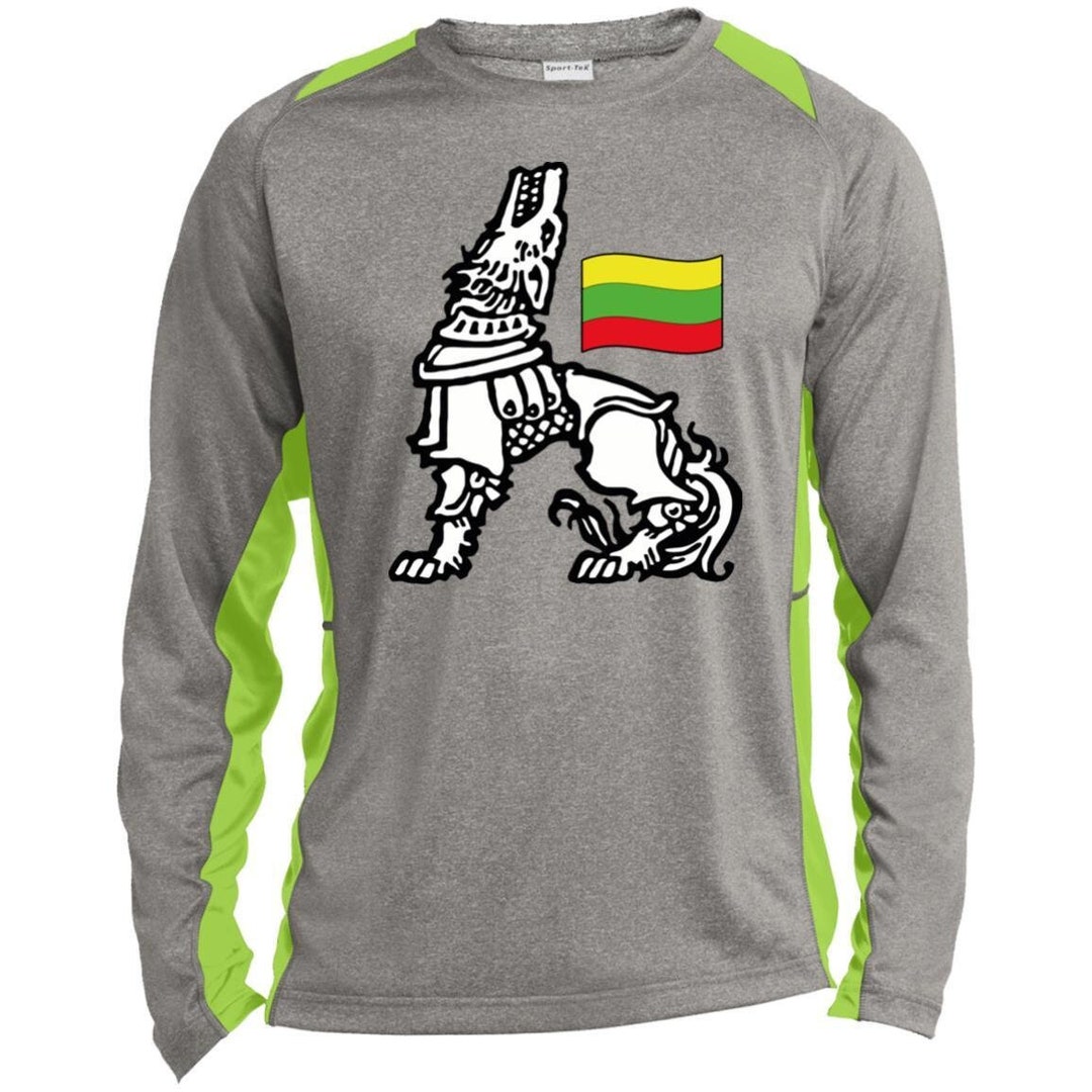 Iron Wolf Lietuva - Men's Long Sleeve Heather Colorblock Performance ...