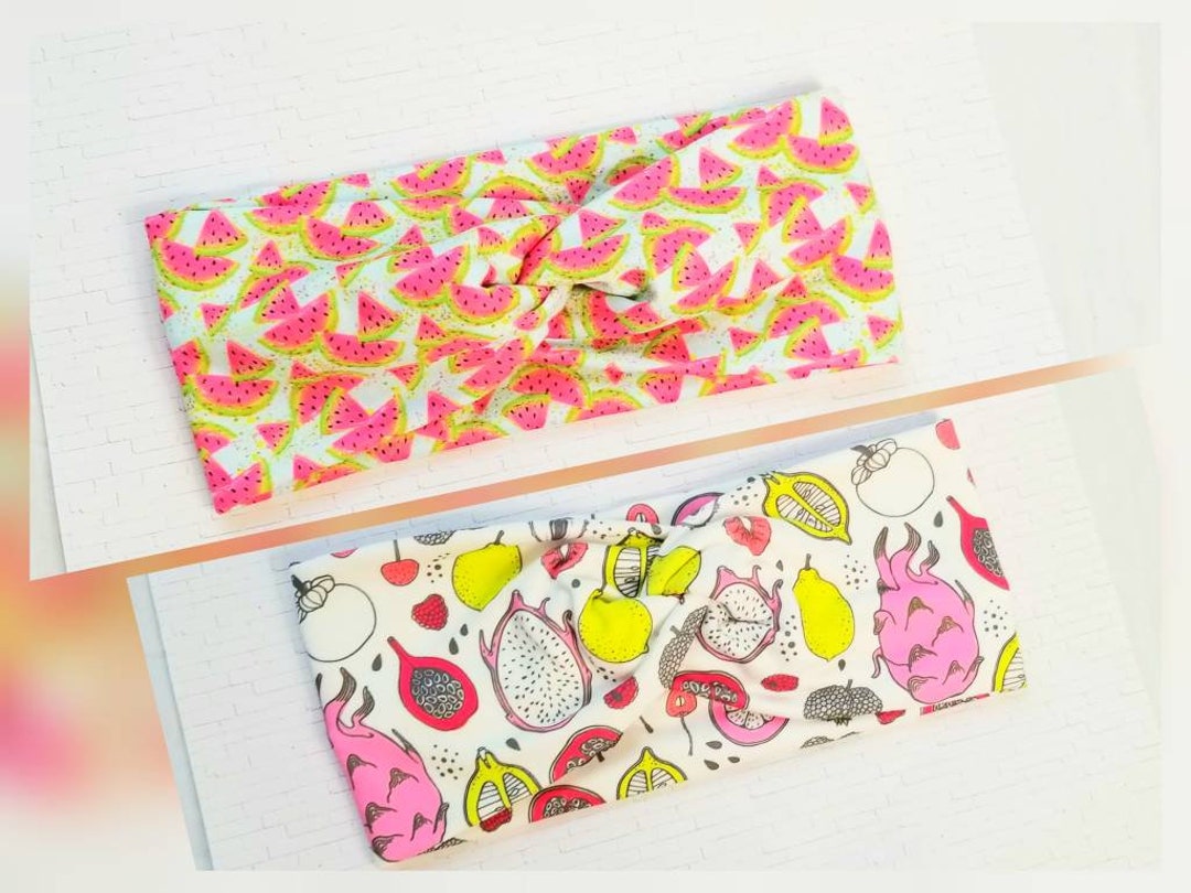 Watermelon Twist Headband: Fruit Print Knotted Turban - Etsy