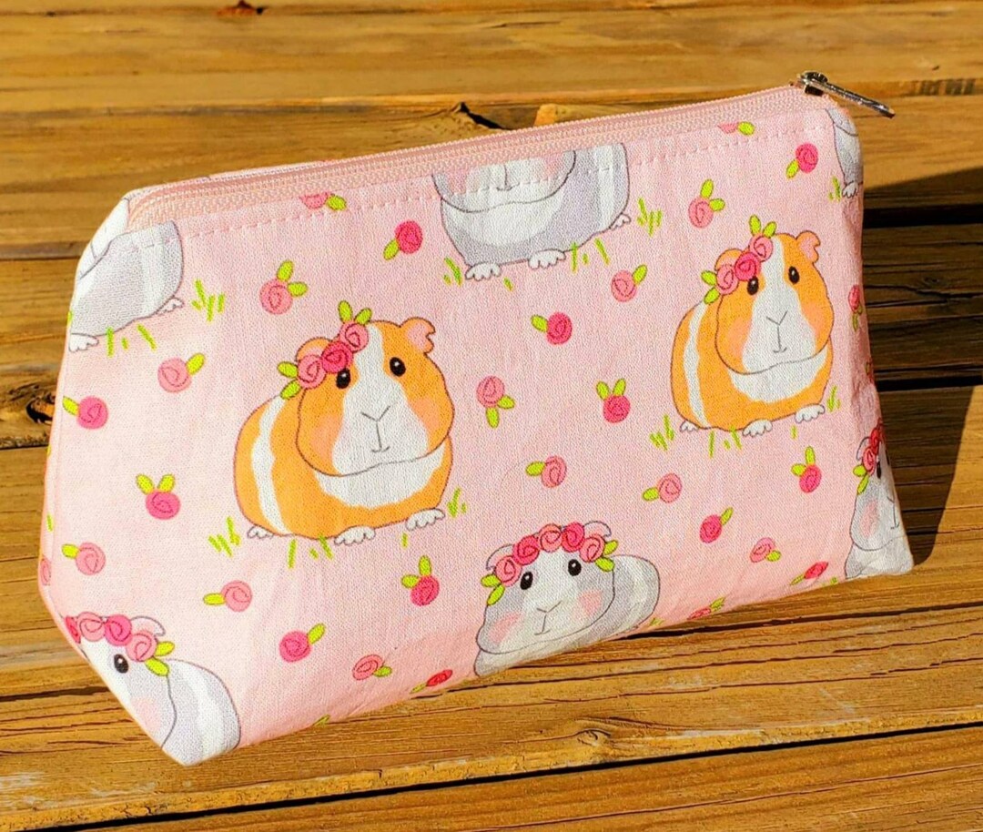 Guinea Pig Pouch Bag,romantic Pouch Roses,valentine Gift Pouch,guinea ...