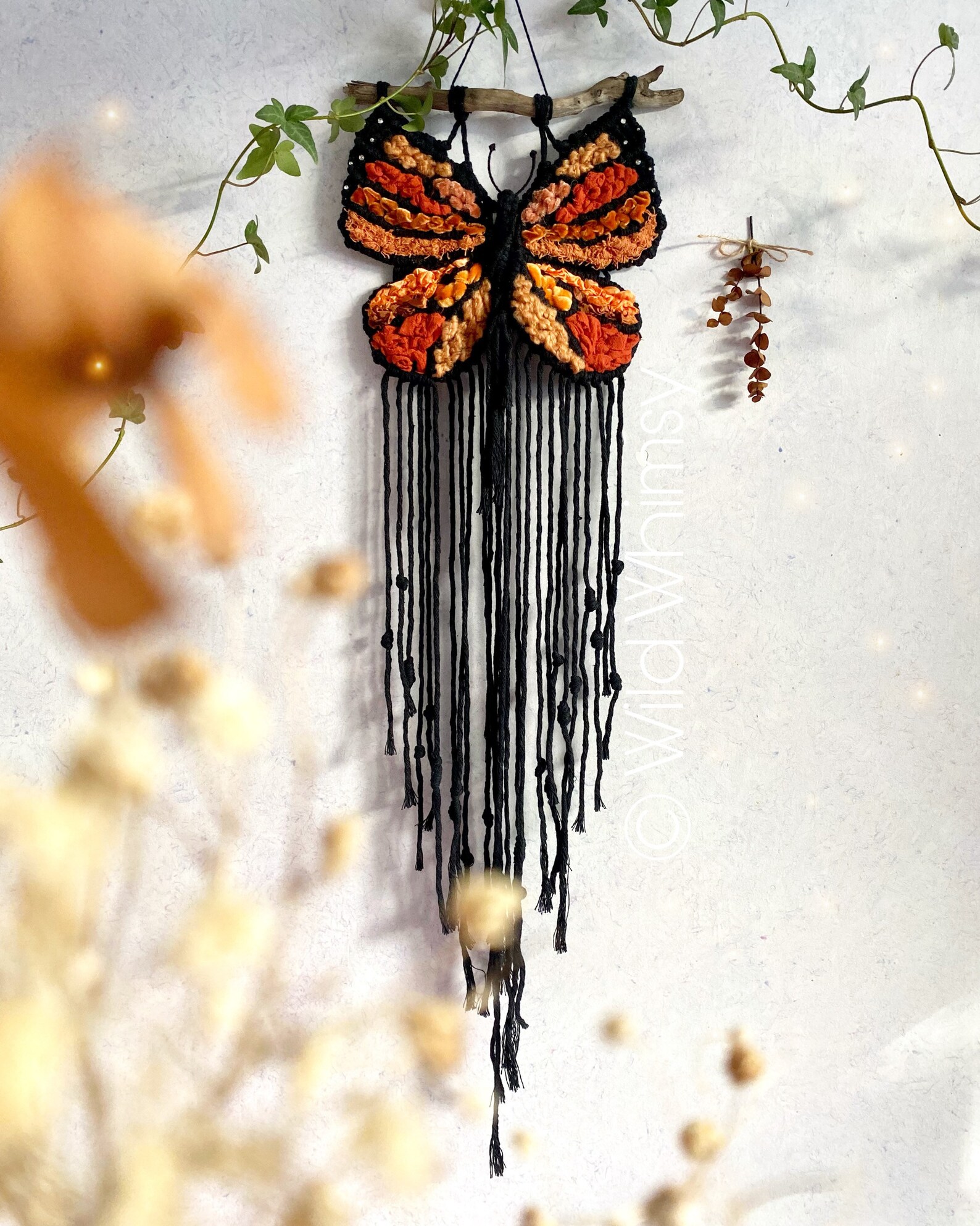 LARGE BUTTERFLY // Made to Order Macrame Butterfly, Macraweave, Woven ...
