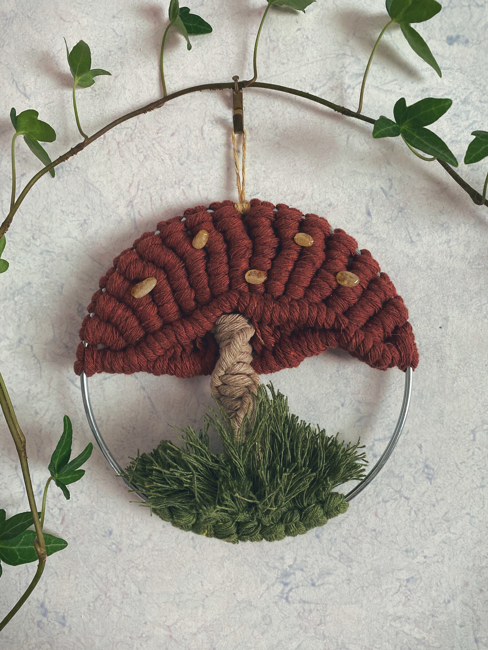 MUSHROOM // Custom 5 Mushroom Circle Macrame Wall | Etsy
