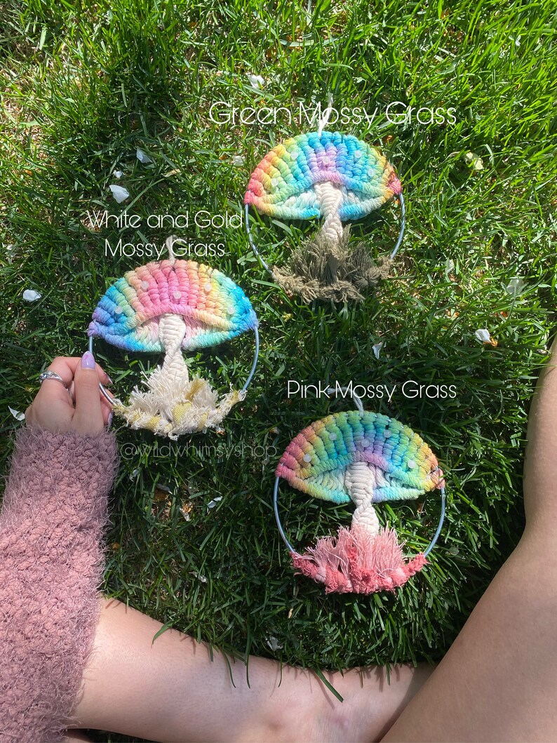 RAINBOW MUSHROOM // 5 macrame pride mushroom lgbtq | Etsy