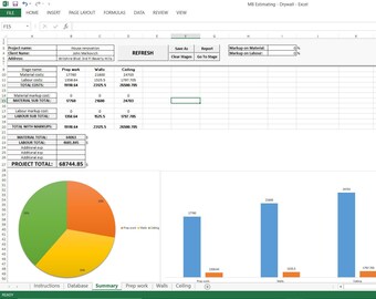 Drywall Invoice Template - Etsy