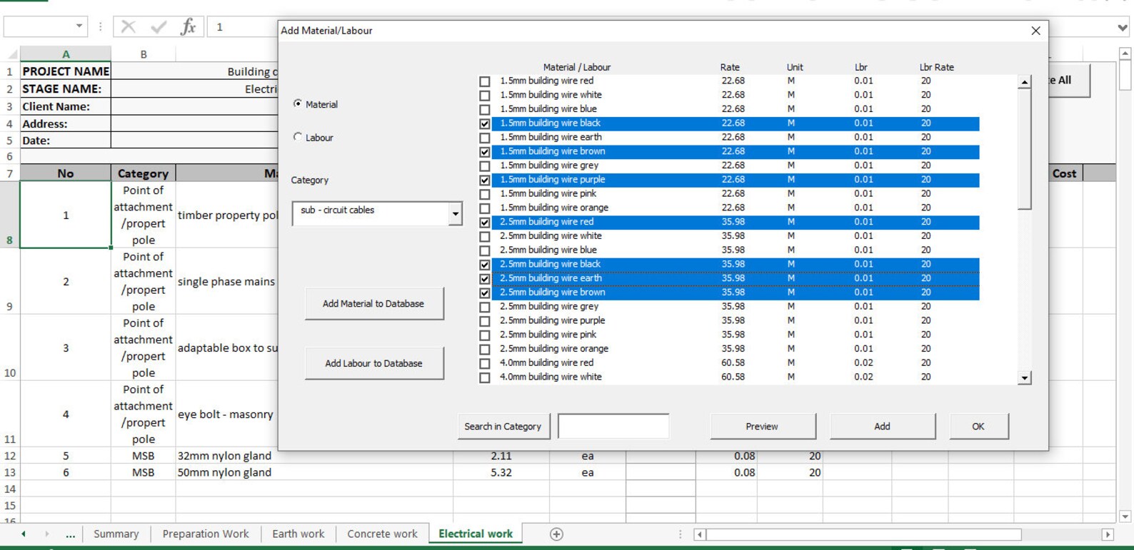 Project Cost Planner Excel Template Project Cost Estimate Etsy