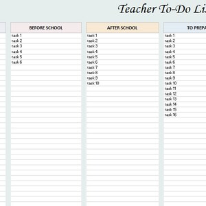 TEACHER PLANNER EXCEL To-do List Template | Customizable Teaching ...