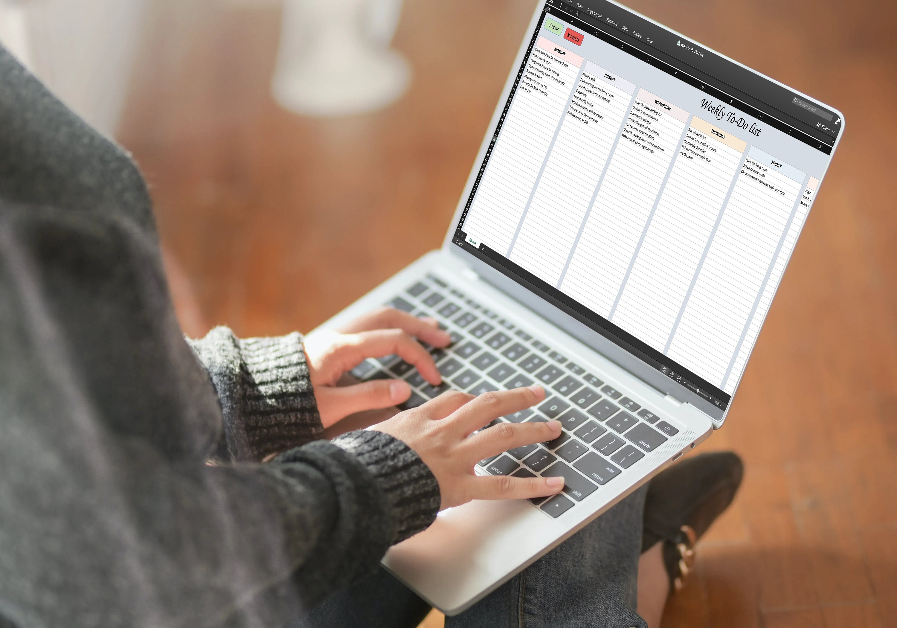 WEEKLY TO DO List Excel Template Digital Task Tracker Customizable ...