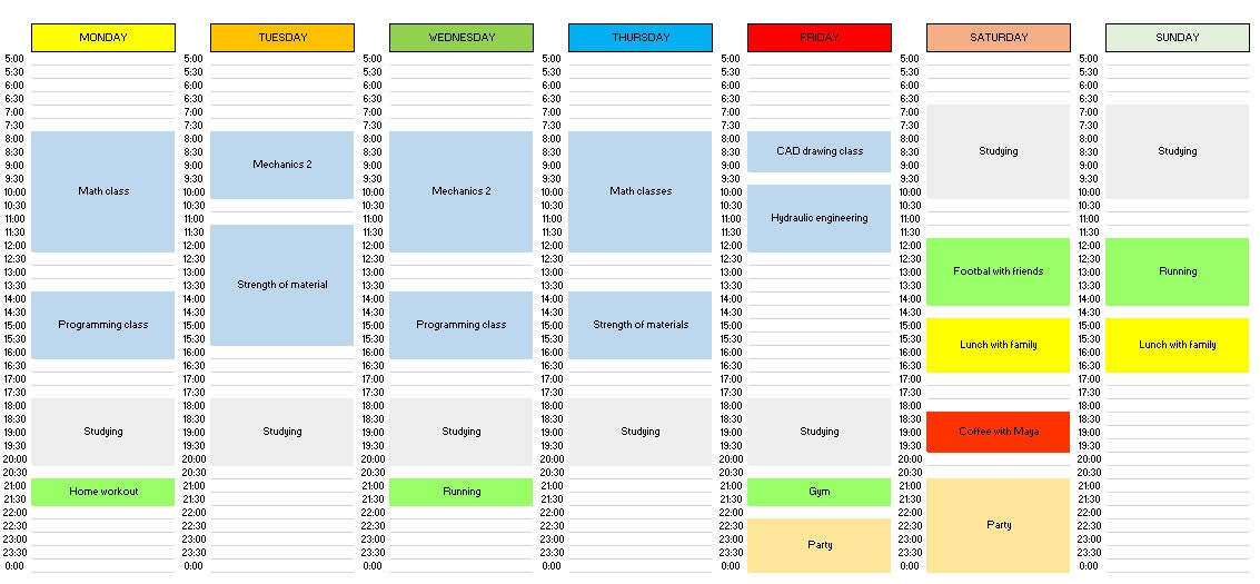 STUDENT DIGITAL Planner EXCEL Template | Student Weekly Planner ...