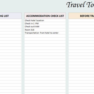 TRAVEL PLANNER EXCEL To-do List Template | Customizable Travel Planner ...