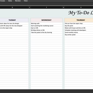 TO DO List Excel Template | Customizable Planner | Todo Excel Template ...