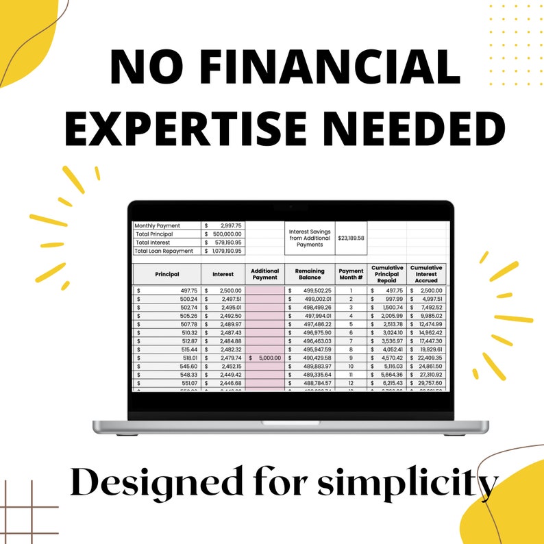 Mortgage Calculator Google Sheets Template Simple Loan Repayment Tool ...
