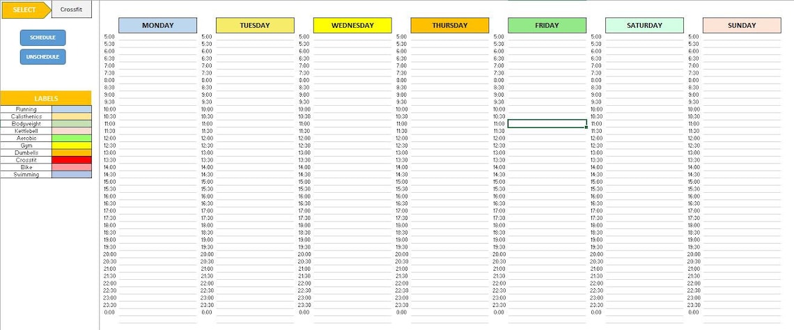 FITNESS PLANNER Excel Template Workout Planner Daily - Etsy