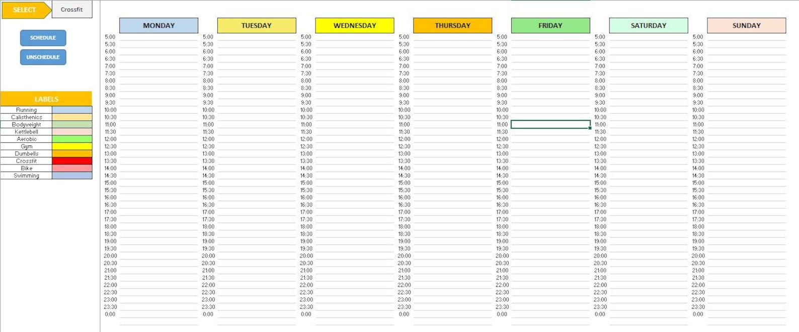 FITNESS PLANNER Excel Template Workout Planner Daily - Etsy