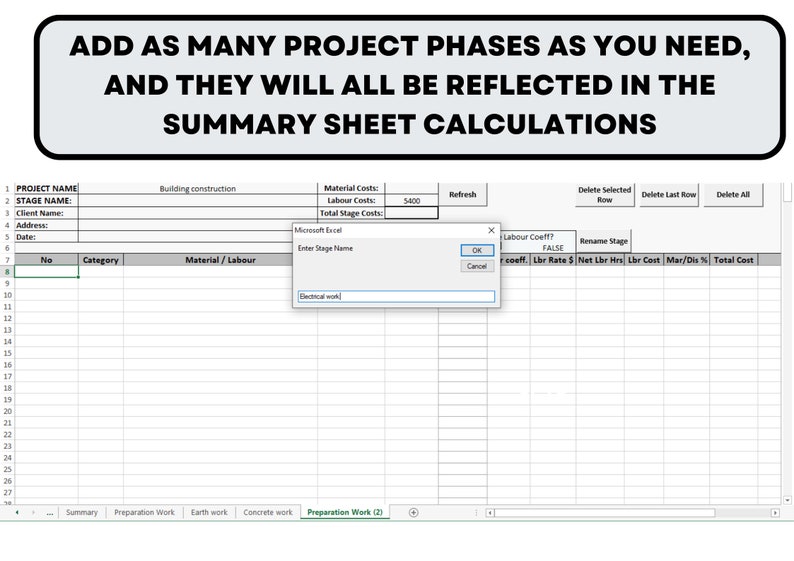 Electrical & Plumbing Estimate Template | Contractor Schedule Planner ...