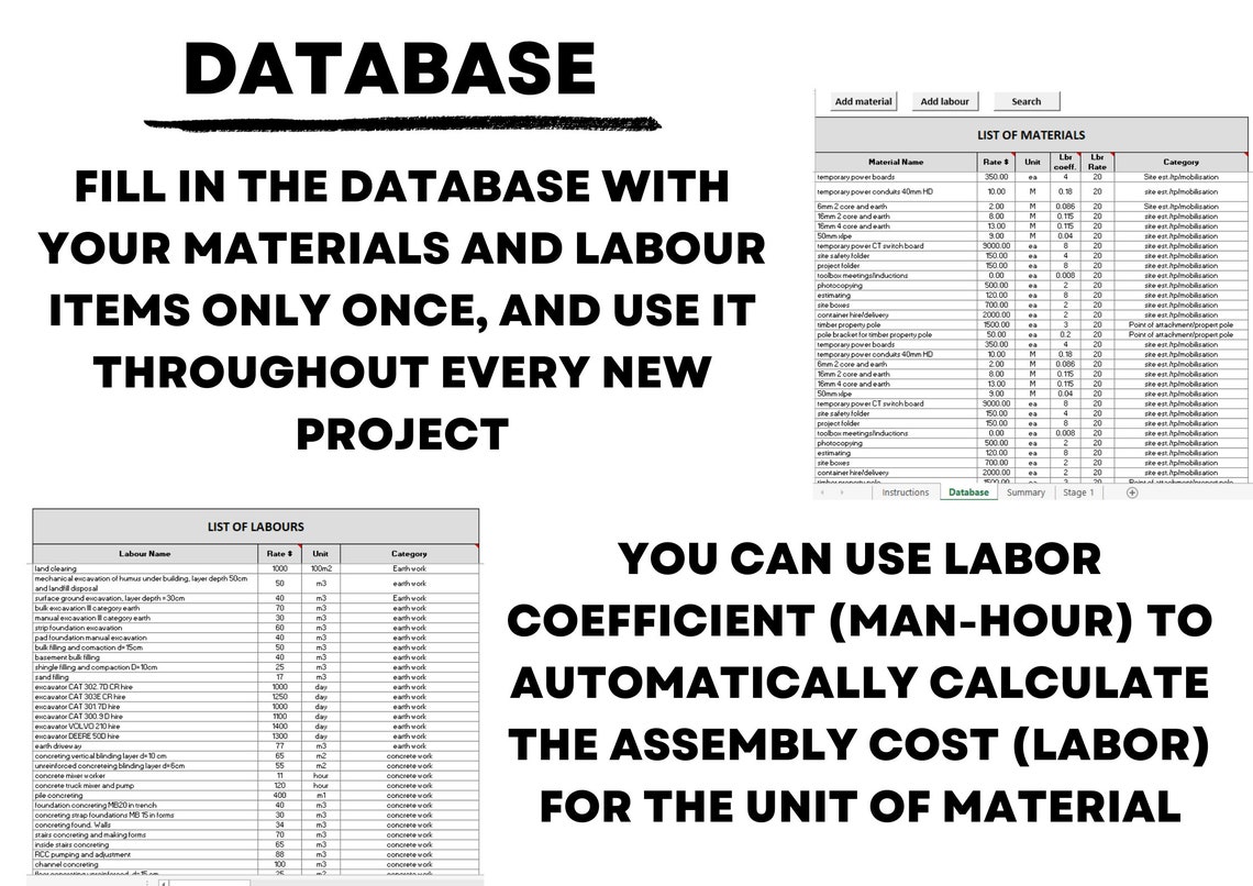 Carpentry Project Cost Estimation EXCEL Template Wood Framing ...