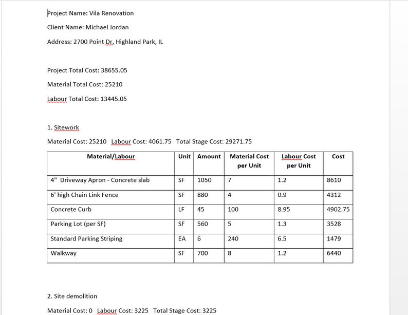 Demolition & Sitework Cost Estimate Excel Template (Instant Download ...