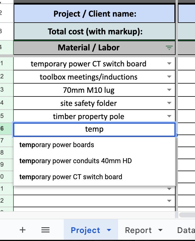 Painting Estimate Template | Google Sheets Template (digital Download ...
