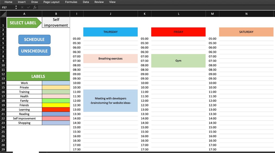 WEKELIJKS & 2022 JAARPLANNING Excel Templates Wekelijkse - Etsy België