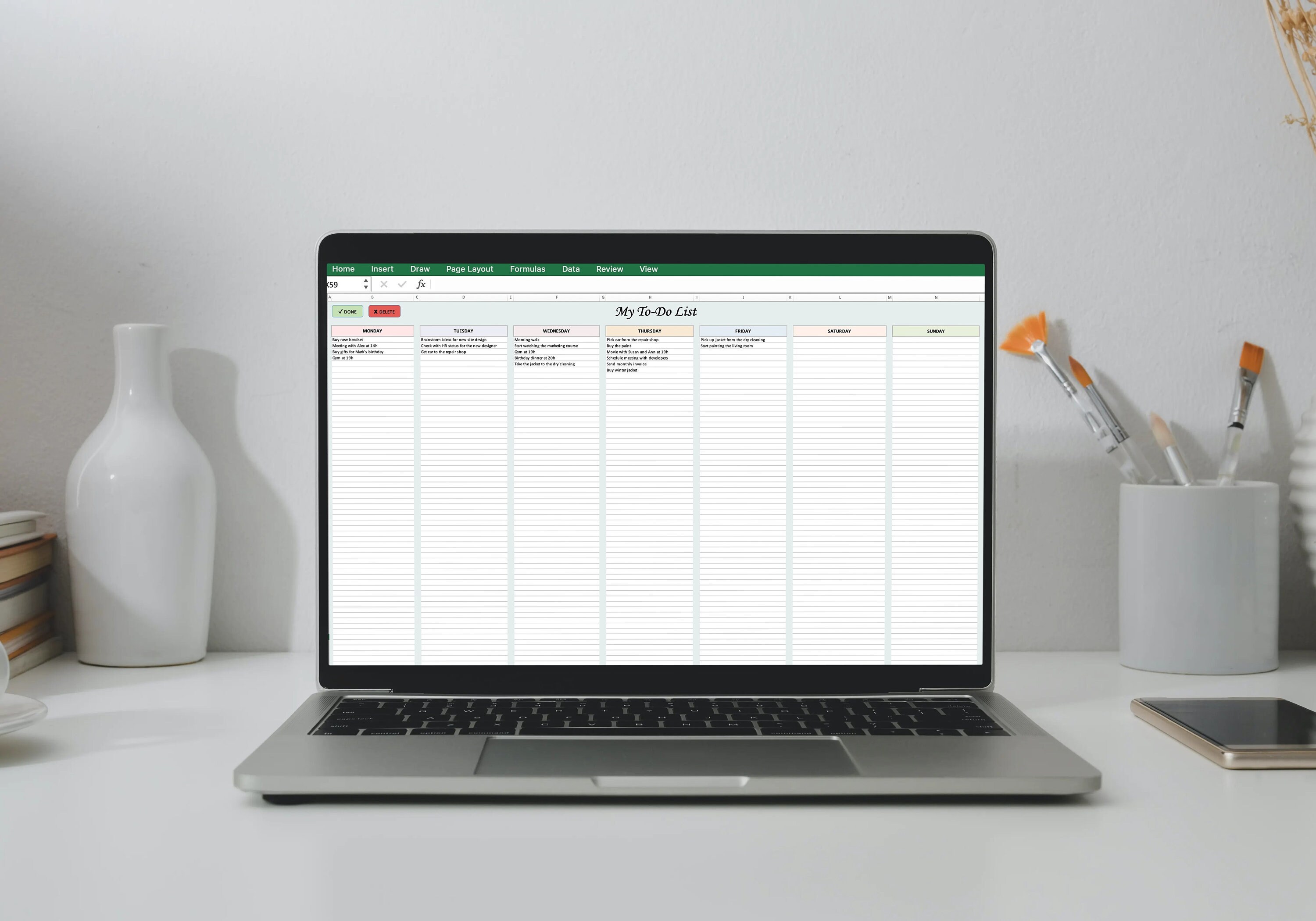 TO DO List Excel Template | Customizable Planner | Todo Excel Template ...