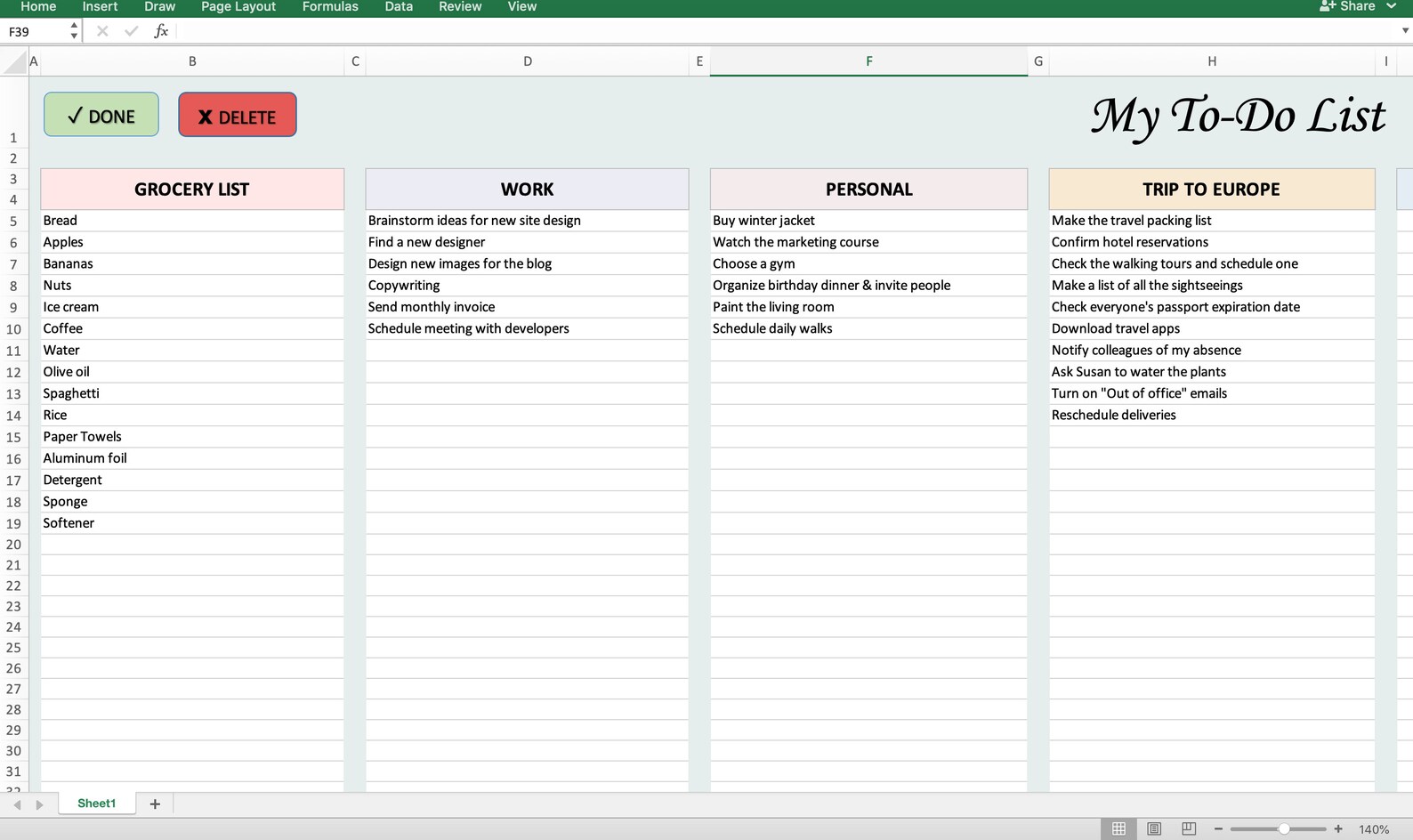 TO DO List Excel Template | Customizable Planner | Todo Excel Template ...