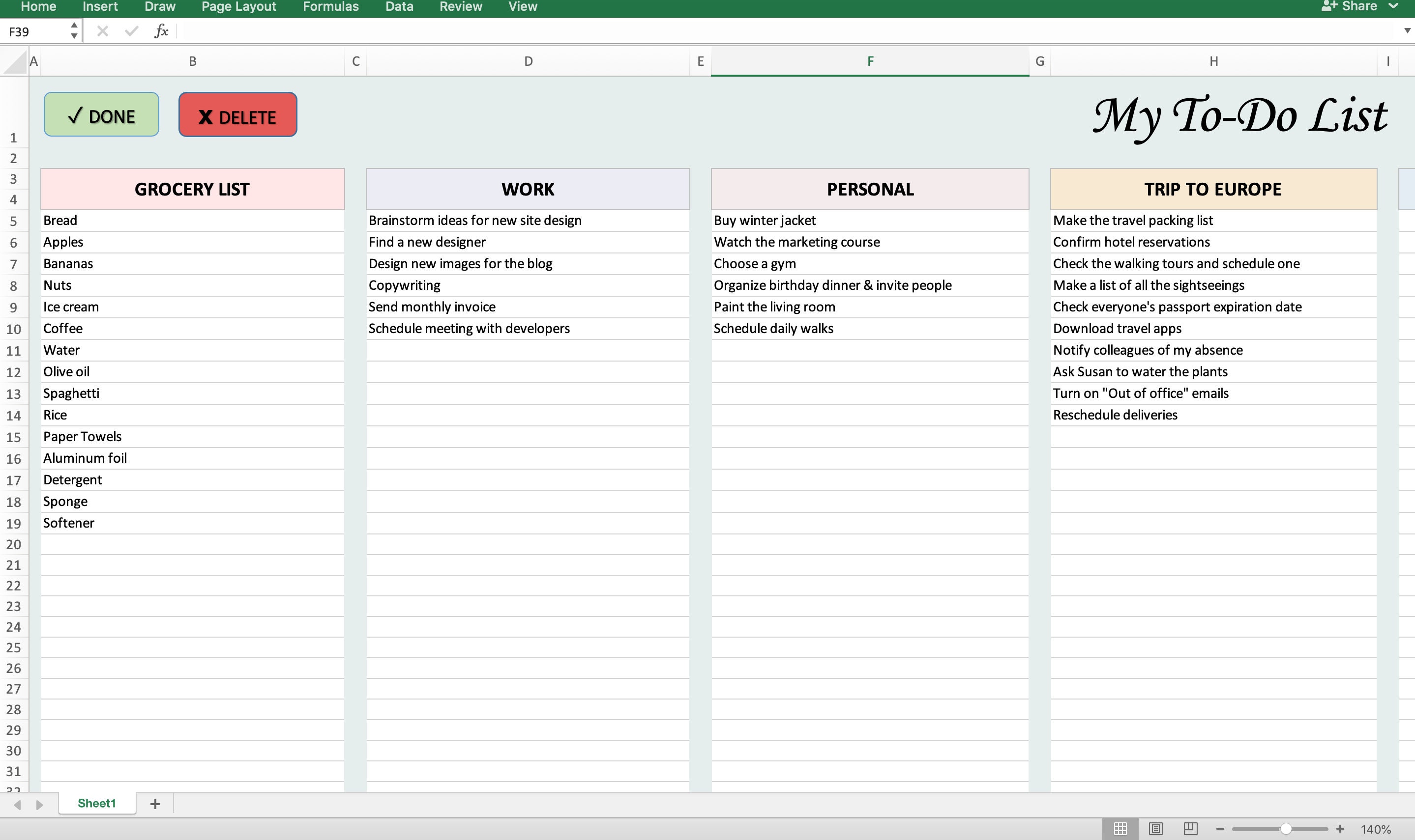 TO DO List Excel Template | Customizable Planner | Todo Excel Template ...
