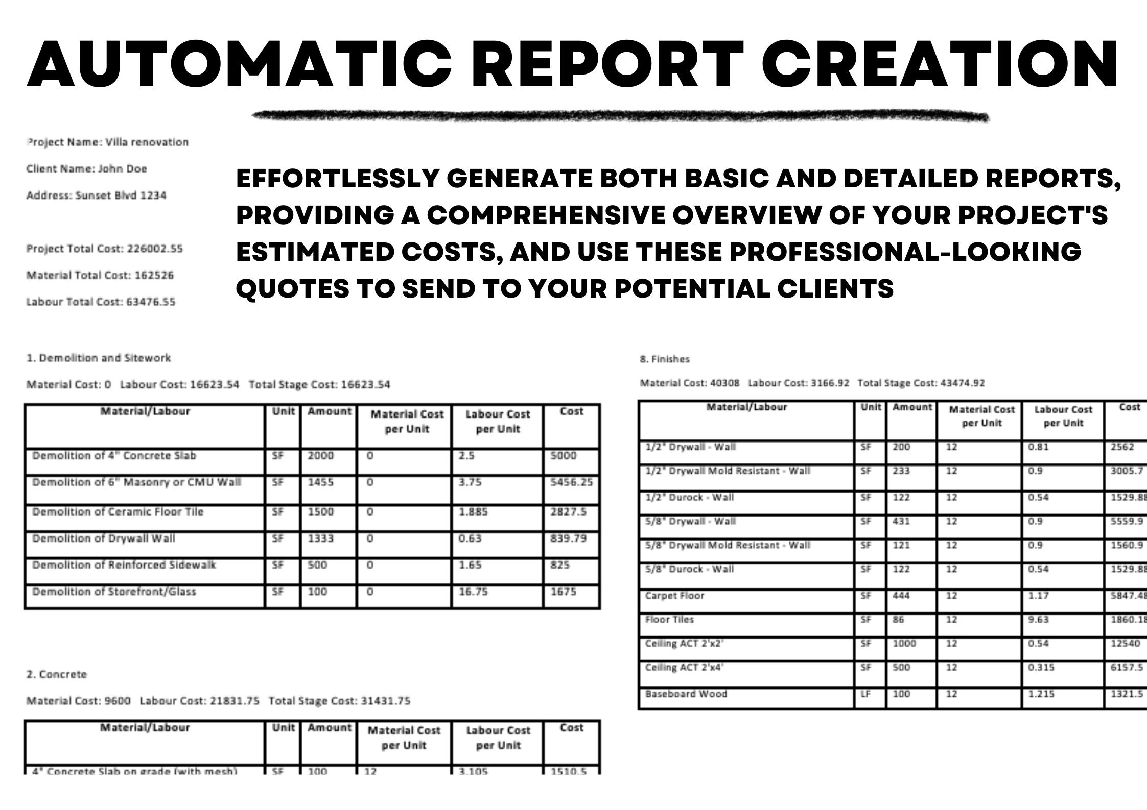 Demolition & Sitework Cost Estimate EXCEL Template | Construction ...
