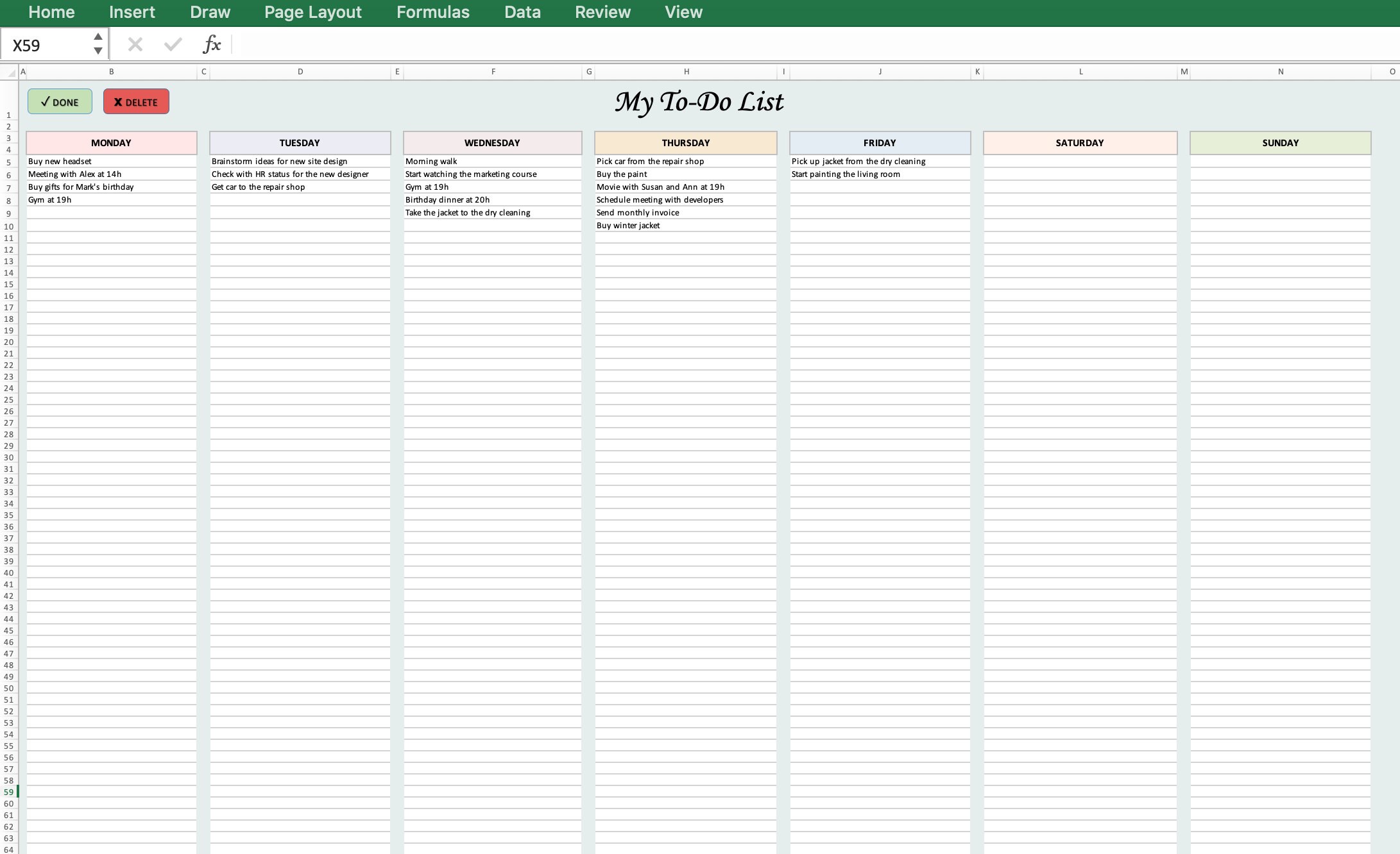 TO DO List Excel Template | Customizable Planner | Todo Excel Template ...