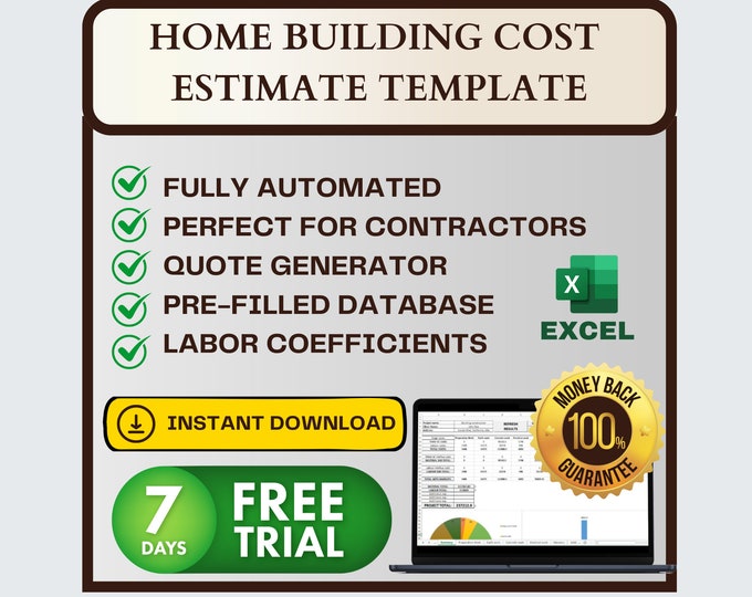 Construction Cost Estimate EXCEL Template | Construction Project Budget ...