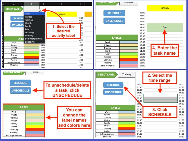 Excel-sjabloon jaarkalender 2026 | Digitale planner, takenlijst - Etsy ...