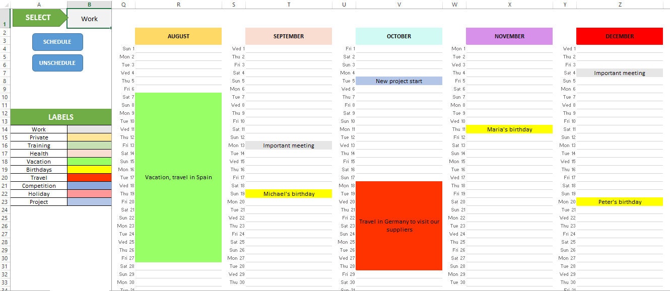 2024 CALENDAR EXCEL Template Yearly Digital Planner Yearly To-do List ...