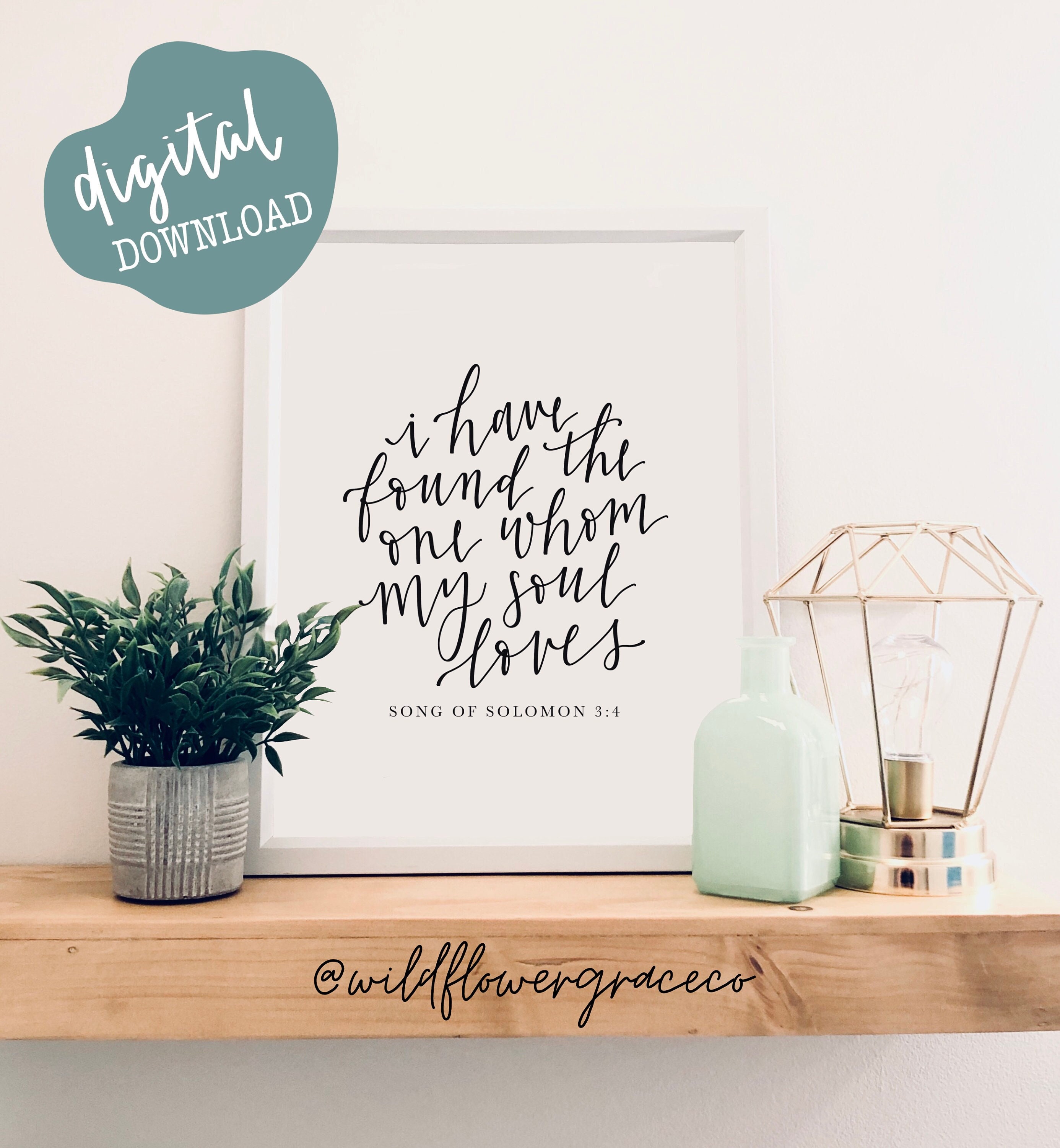 Bible Verse Art / Digital Download / Printable Art / Calligraphy ...