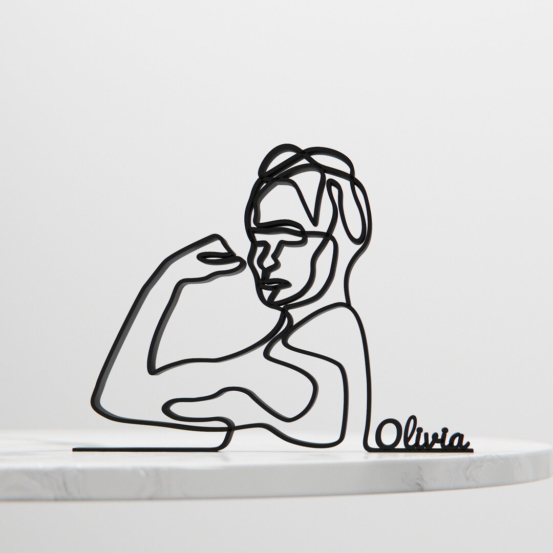 Feminist/we Can Do It, Customized One-line Figure, 3D Printed Gift ...