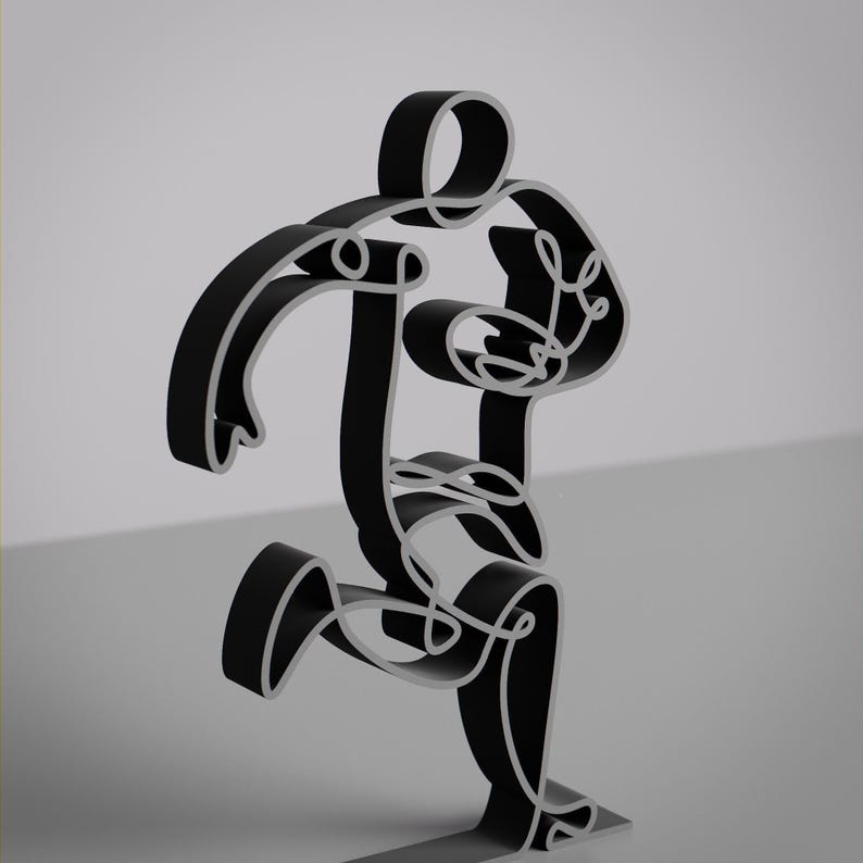 Personalized Rugby Player Figure - Minimalist Line Art Sculpture - Etsy