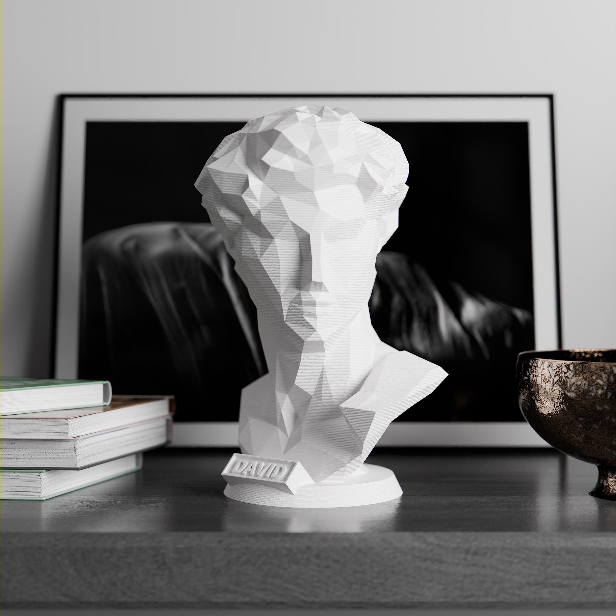 Michelangelo’s David Low Poly Bust | 3D Printed Geometric Statue ...