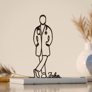 Doctor, Customized Line Art Figure, 3D Printed Gift, Unique Doctor Gift ...