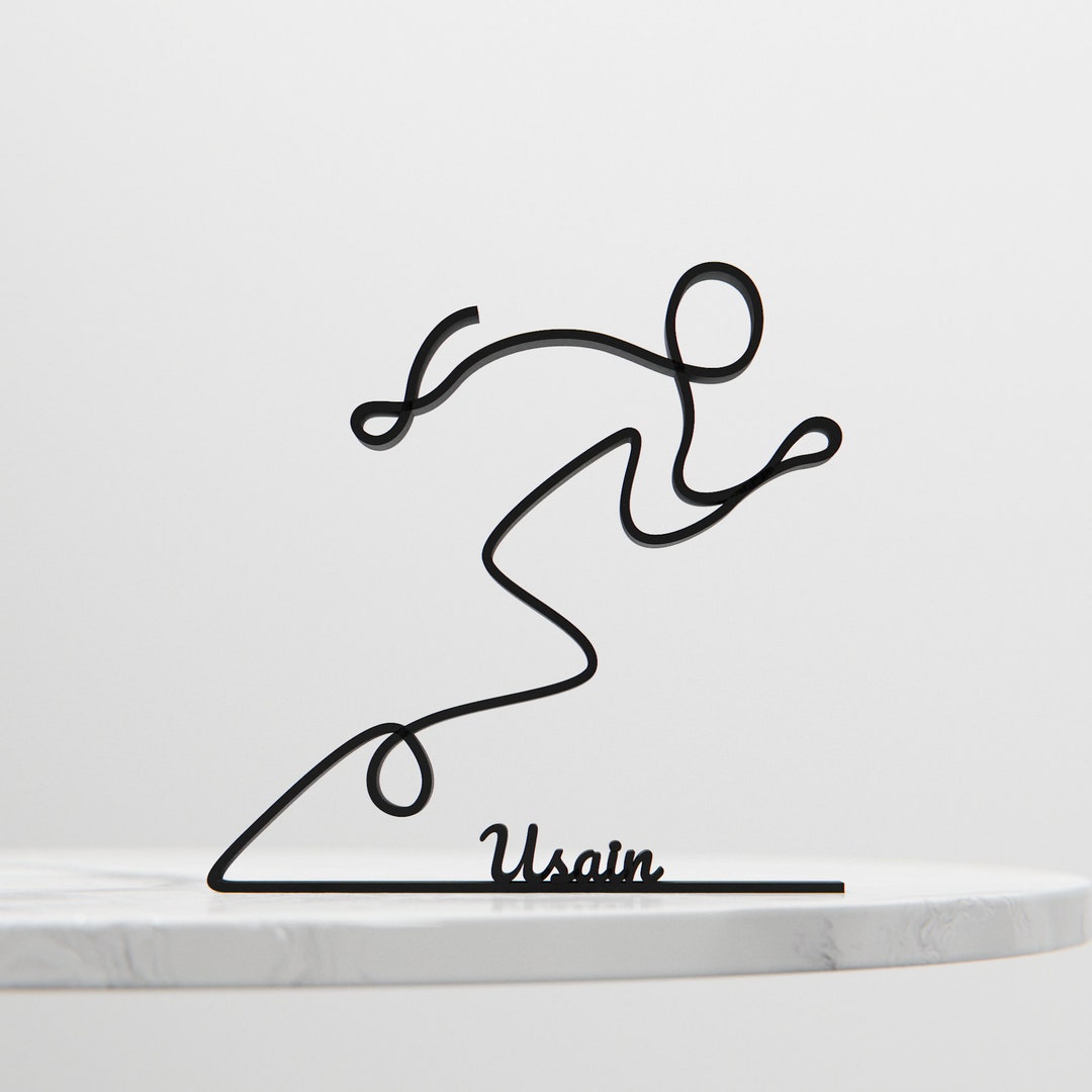 Runner, Customized Line Art Figure, 3D Printed Gift, Unique Sports Gift ...