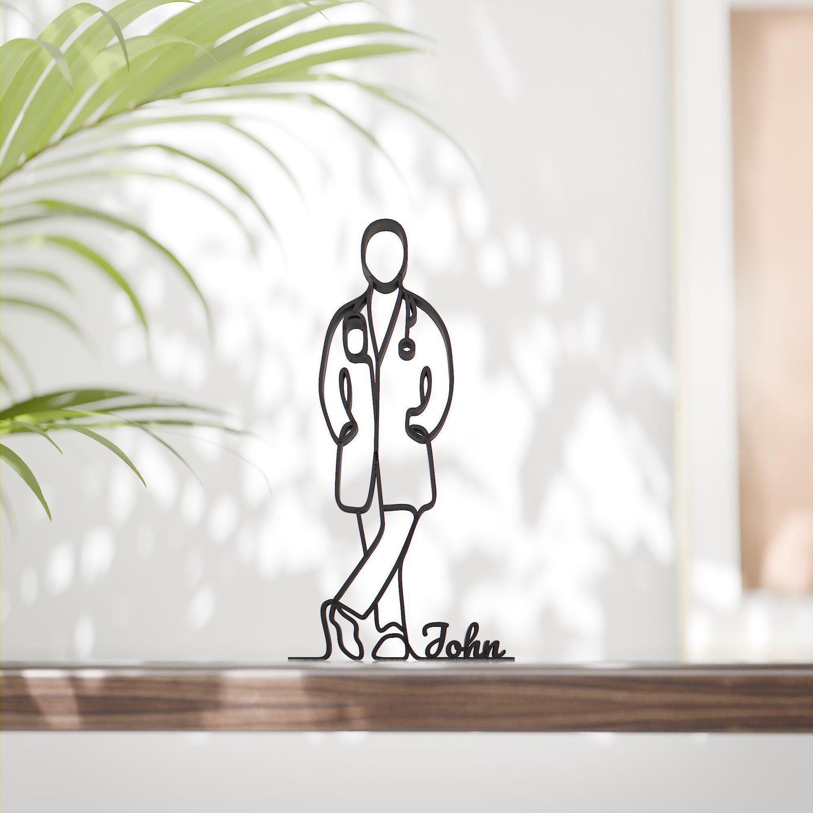 Doctor, Customized Line Art Figure, 3D Printed Gift, Unique Doctor Gift ...