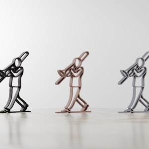 Trombone Player, Customized Line Art Figure, 3D Printed Gift ...