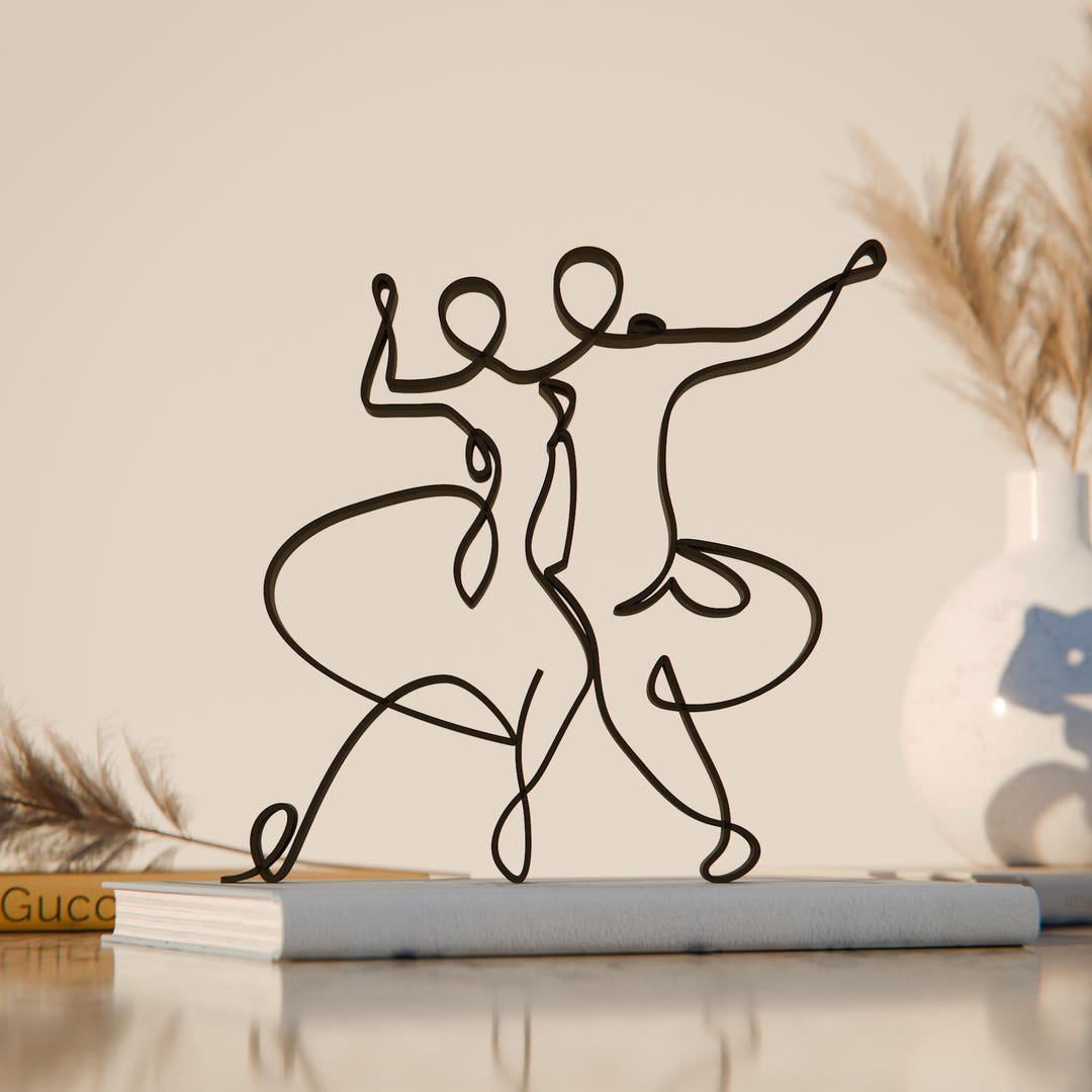 Salsa Dancers, Line Art Figure, 3D Printed Gift, Unique Salsa Dancers ...