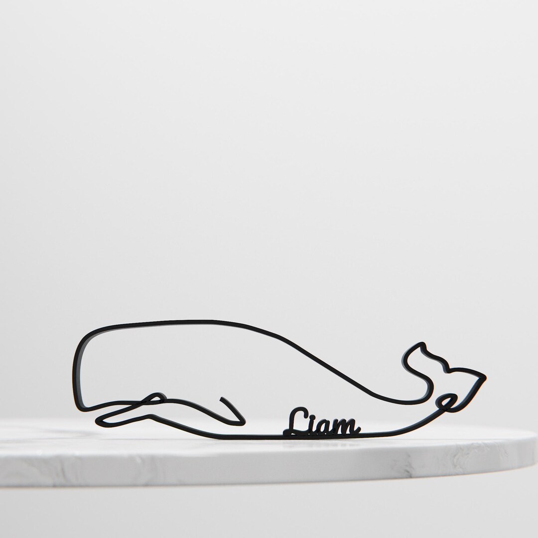 Moby Dick, Customized Line Art Figure, 3D Printed Gift, Minimalist Home ...