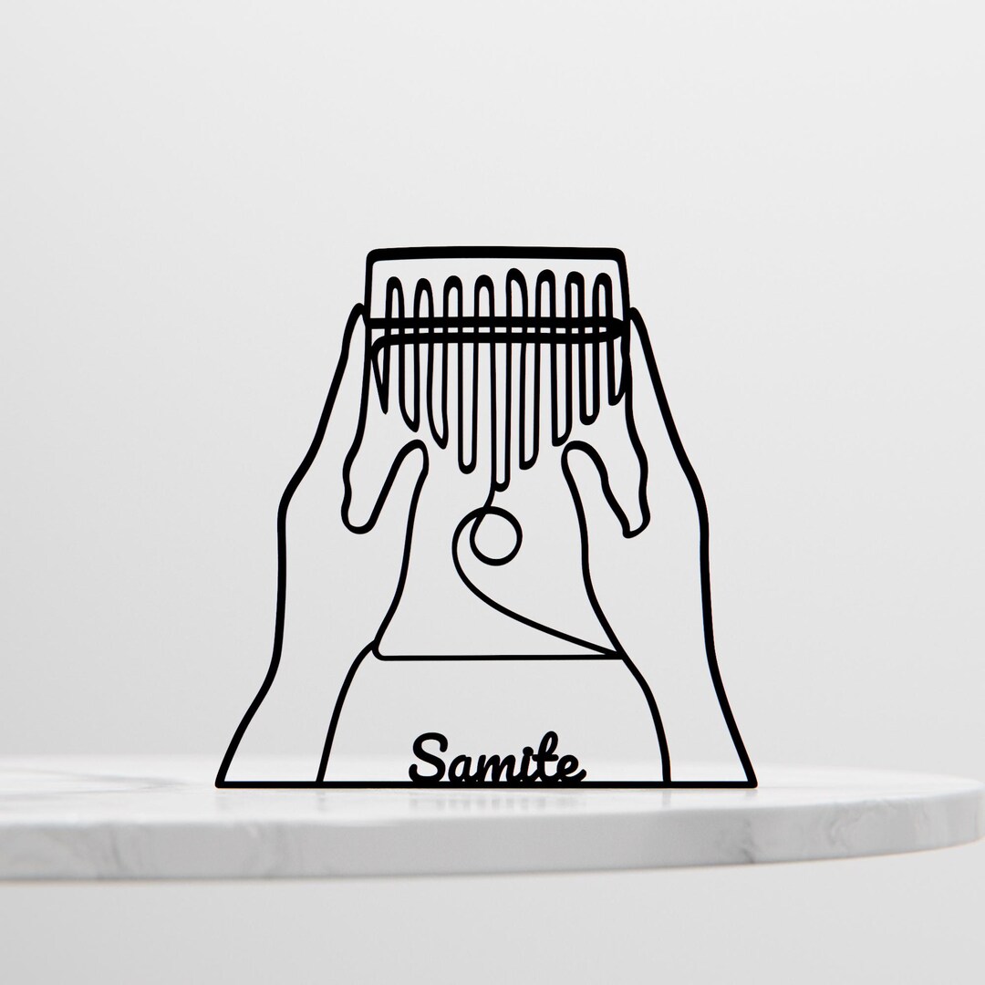 Kalimba Player, Customized Line Art Figure, 3D Printed Gift, Unique ...