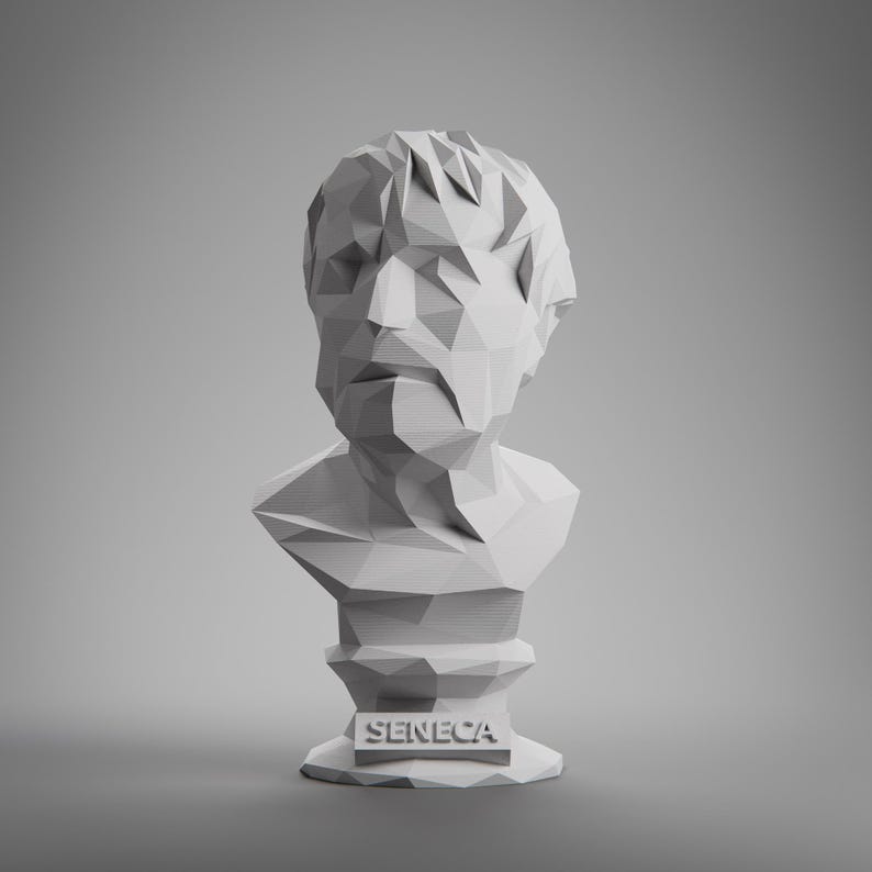Stoic Set, Low Poly Bust, Greek Stoic Philosopher Sculpture, Stoic ...