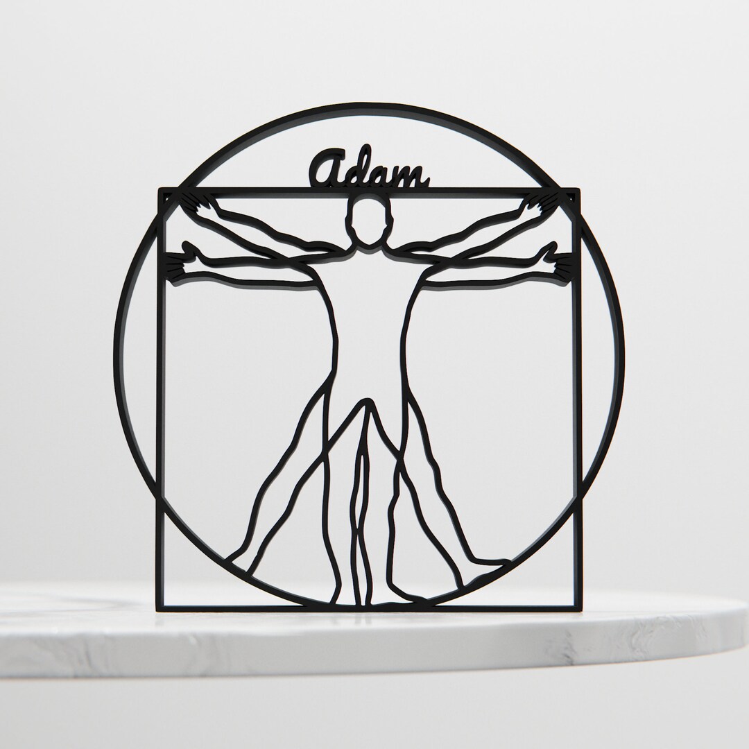 Vitruvian Man, Customized One-line Figure, 3D Printed Gift, Minimalist ...