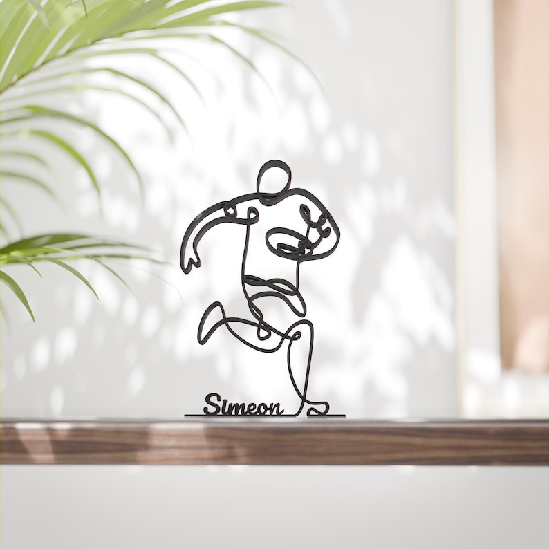 Personalized Rugby Player Figure - Minimalist Line Art Sculpture - Etsy
