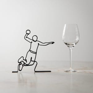 Handball Player, Customized Line Art Figure, 3D Printed Gift, Unique ...